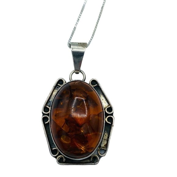 Sterling | Jewelry | Vintage Sterling Silver Made In Mexico Amber ...